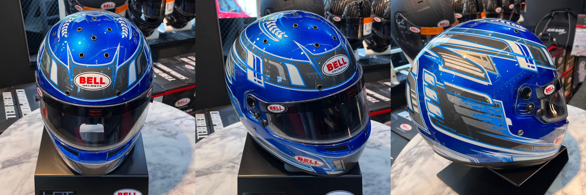 カート用 BELLヘルメット | ペイント “KC7-CMR CHAMPION ANTHRACITE BLUE” 展示販売中 ｜ Helmet ...